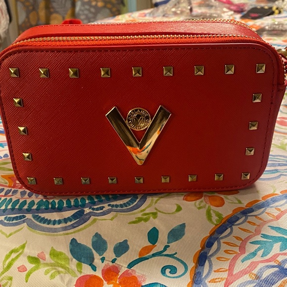 Bags | Red Studded Crossbody Bag | Poshmark